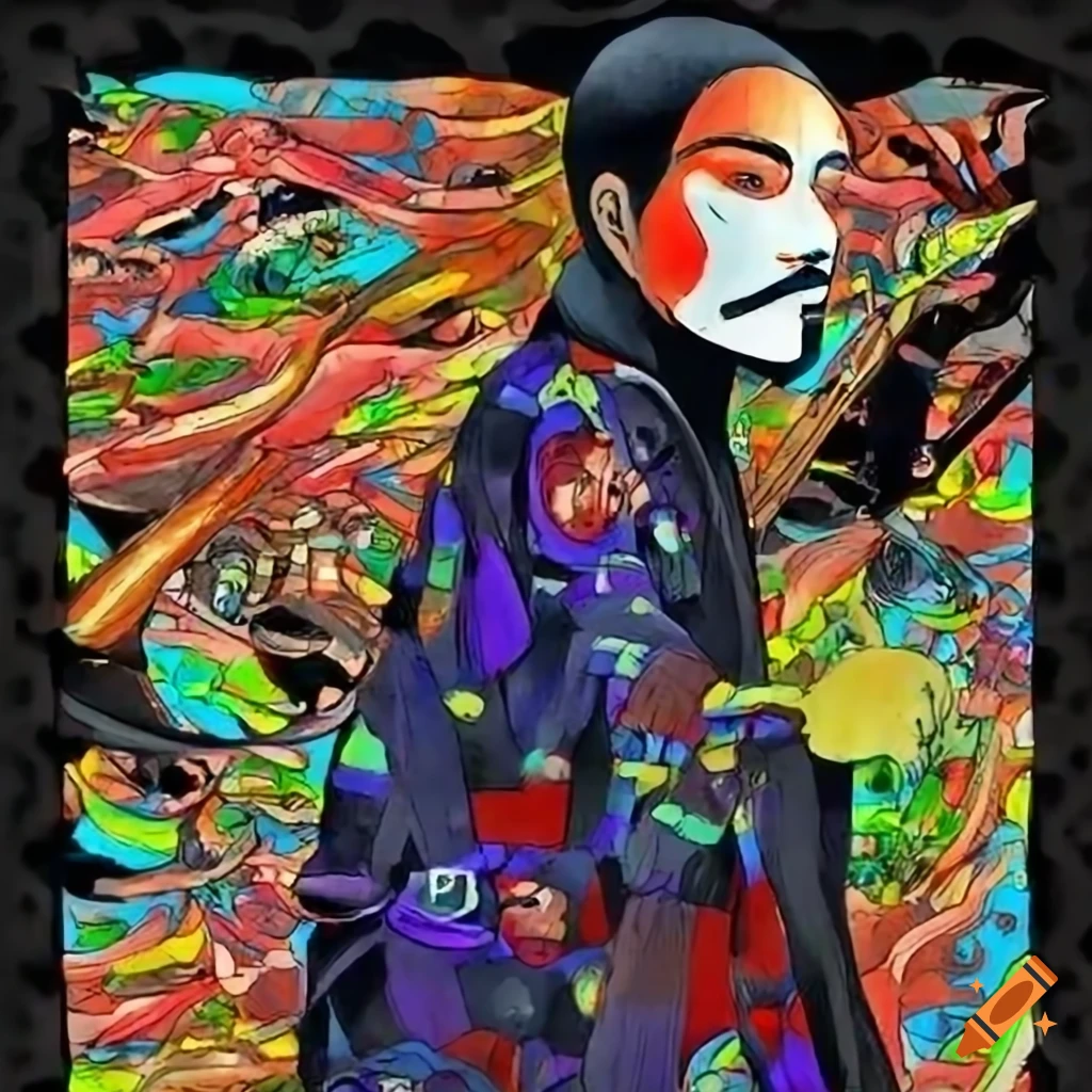 Hacker trapped in the Matrix in Ukiyo-e style artwork with manga ...