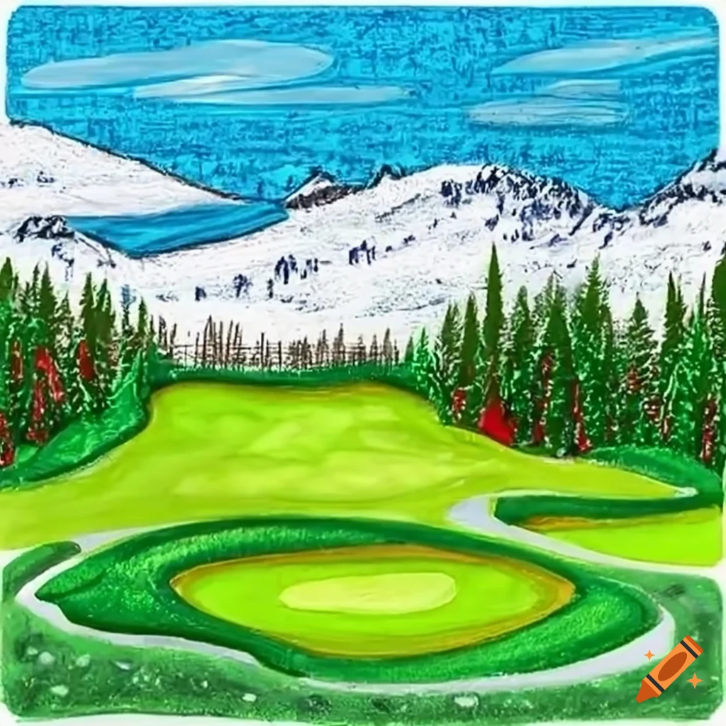 Snow-covered golf course on Craiyon