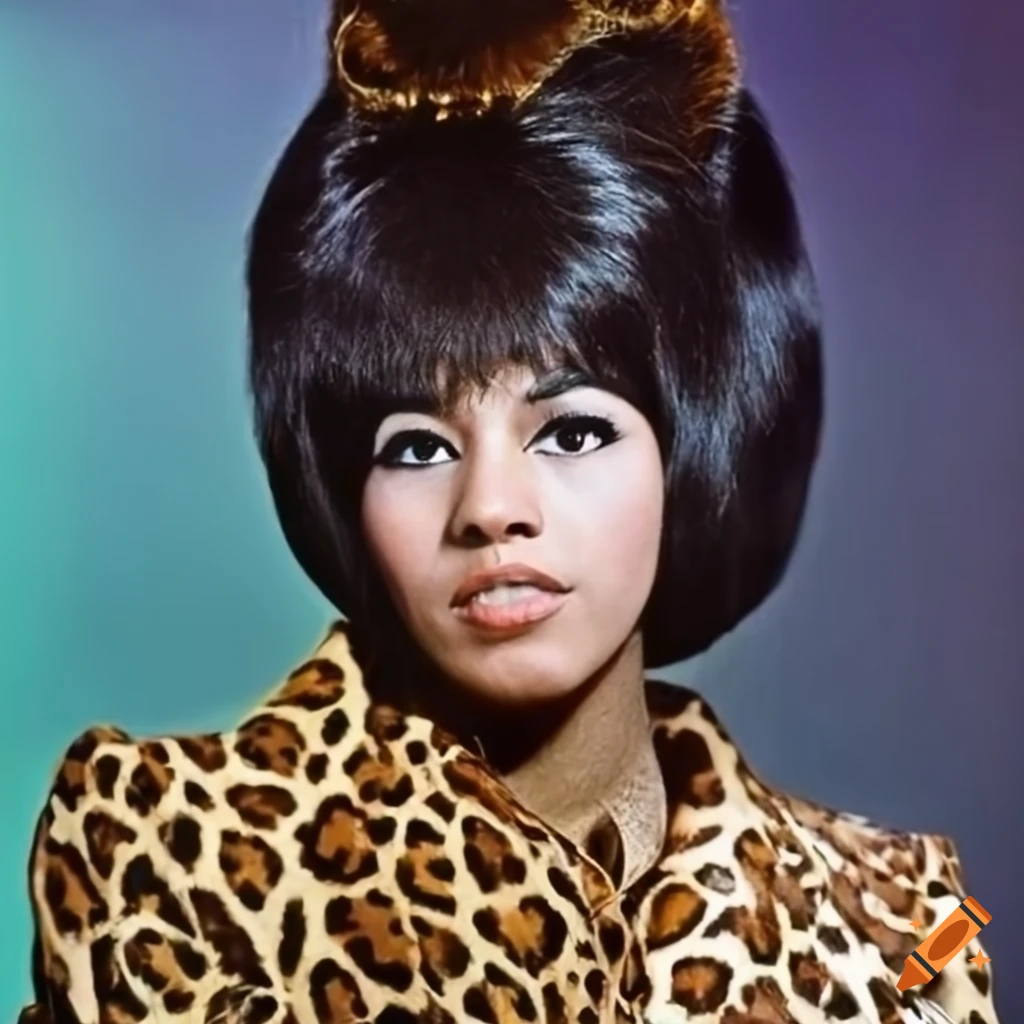 Estelle Bennett in 60s leopard coat with vibrant pop colors, chic cat ...