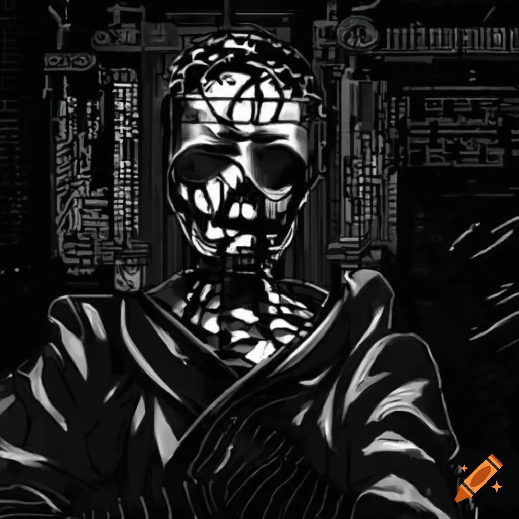 Hacker trapped in the Matrix in Ukiyo-e style artwork with manga ...
