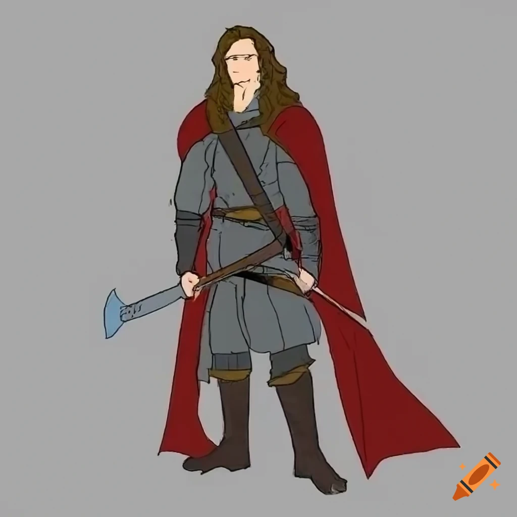 Elegant Dunlending warrior from Lord of the Rings with long wavy brown ...