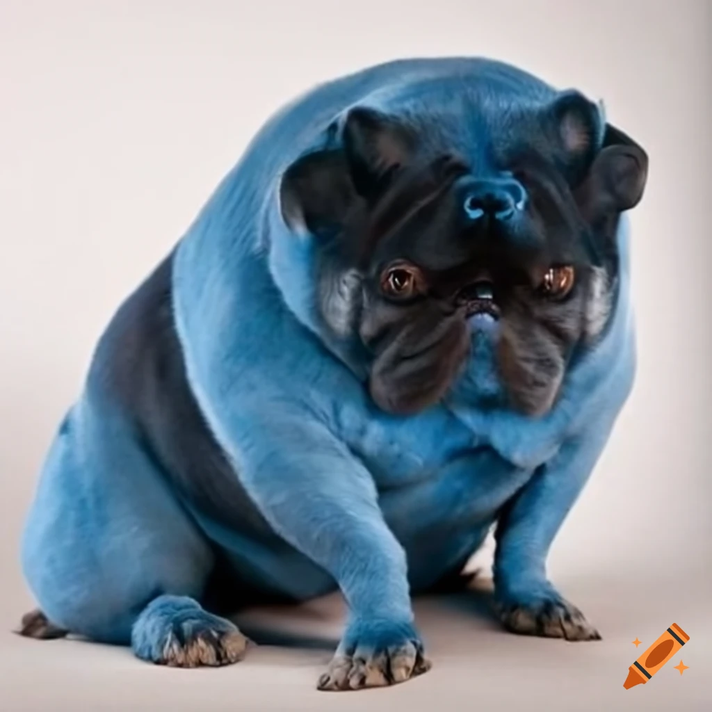 Chubby blue dog on Craiyon