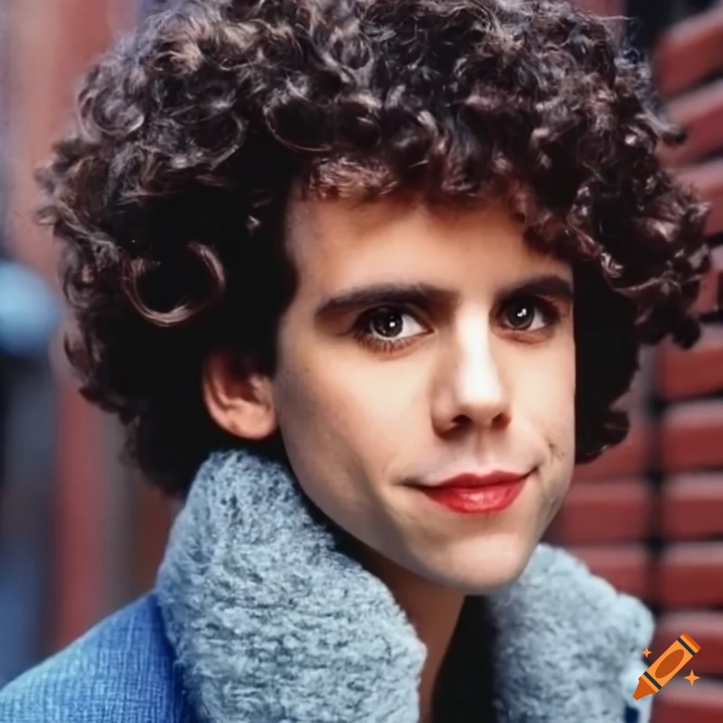 Mika singer with curly hair in a grainy portrait from 1990s new york on ...