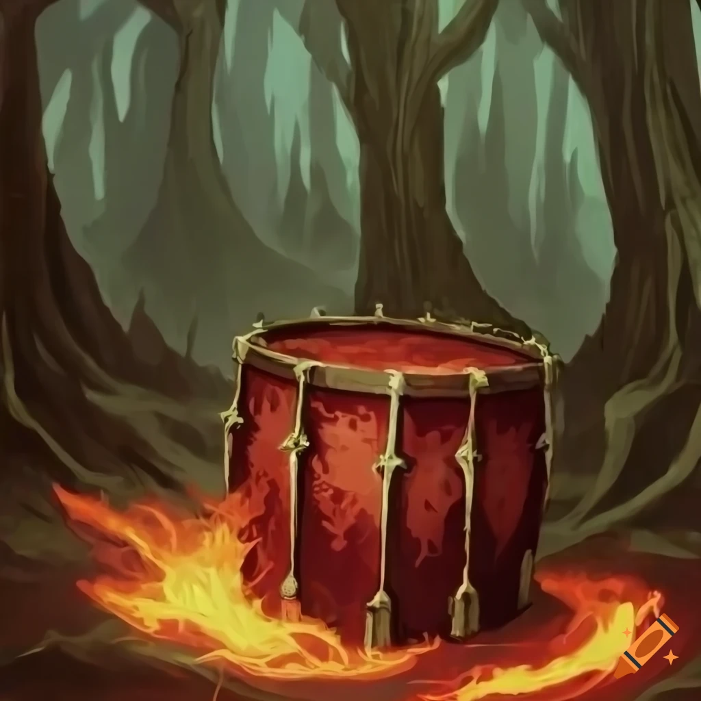 Fire War drums in a rainforest setting, magical item from Magic: The ...