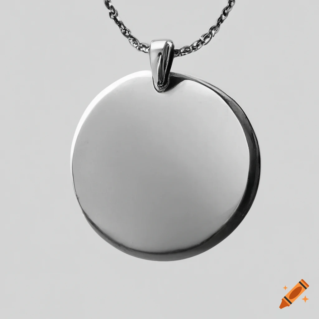 Silver round disk pendant on Craiyon