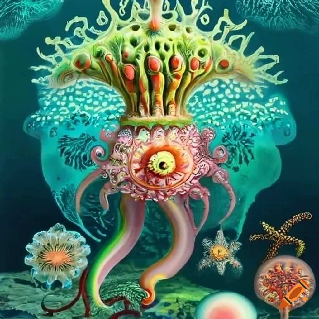 Surreal illustration of dark arts priests conjuring Lovecraftian ...