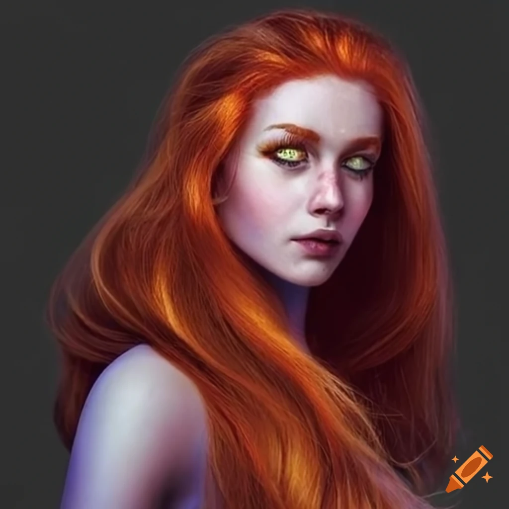 Stunning Red Haired Woman With Emerald Green Eyes On Craiyon