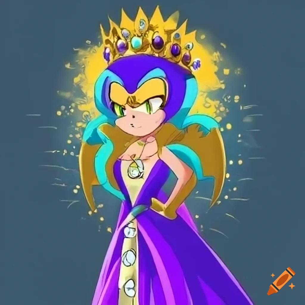 Queen Aleena Hedgehog from Sonic Underground in royal attire on Craiyon