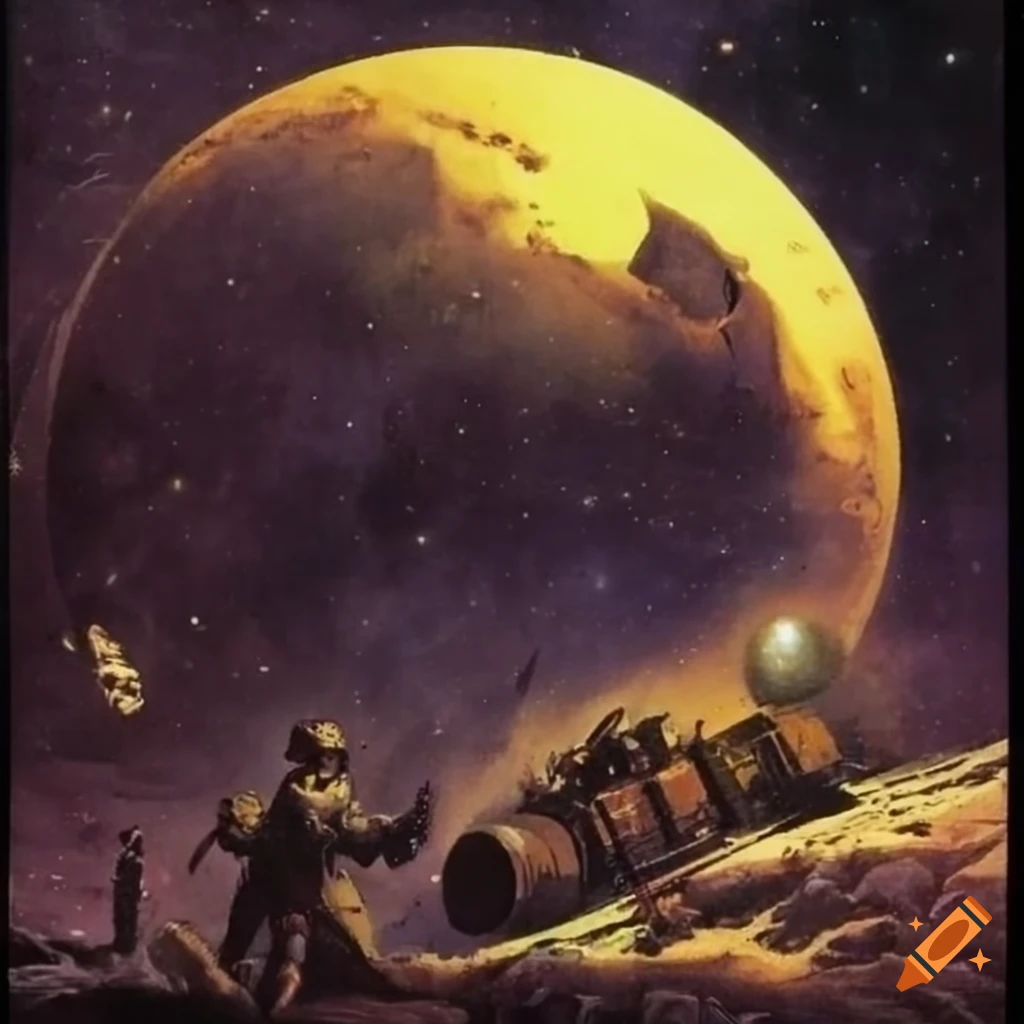 Cosmic futuristic industrial laser scene with military theme on Craiyon