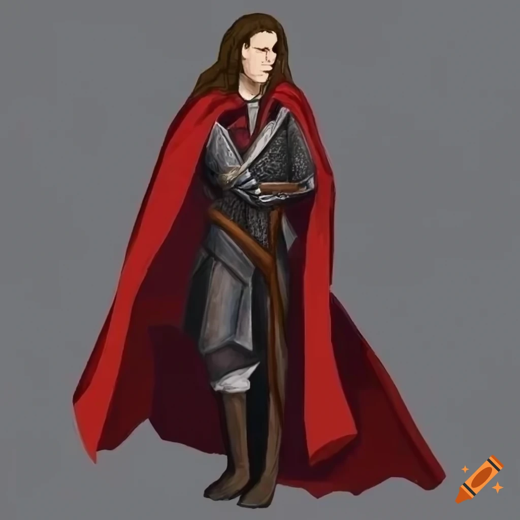 Elegant Dunlending warrior with long wavy brown hair and vibrant dark ...