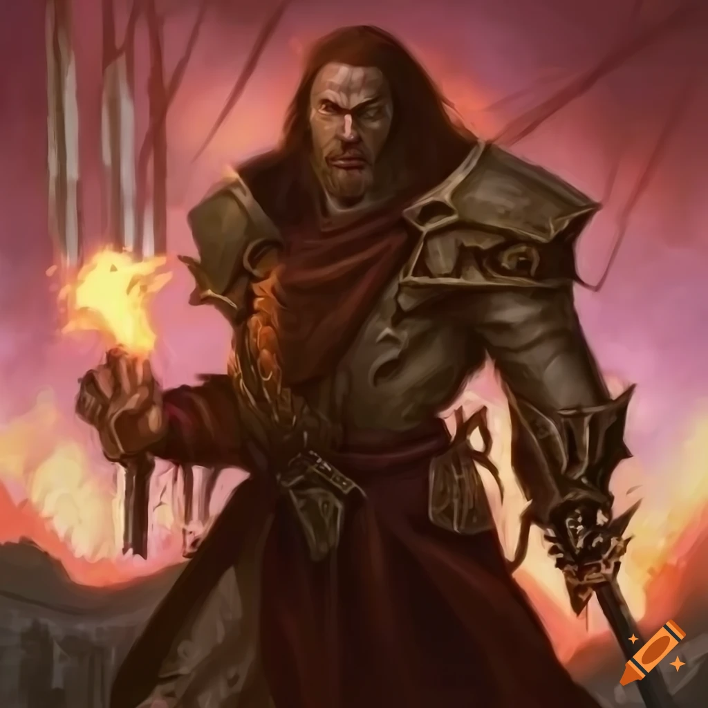 Old powerful high templar of the god of time and magic in fantasy art ...