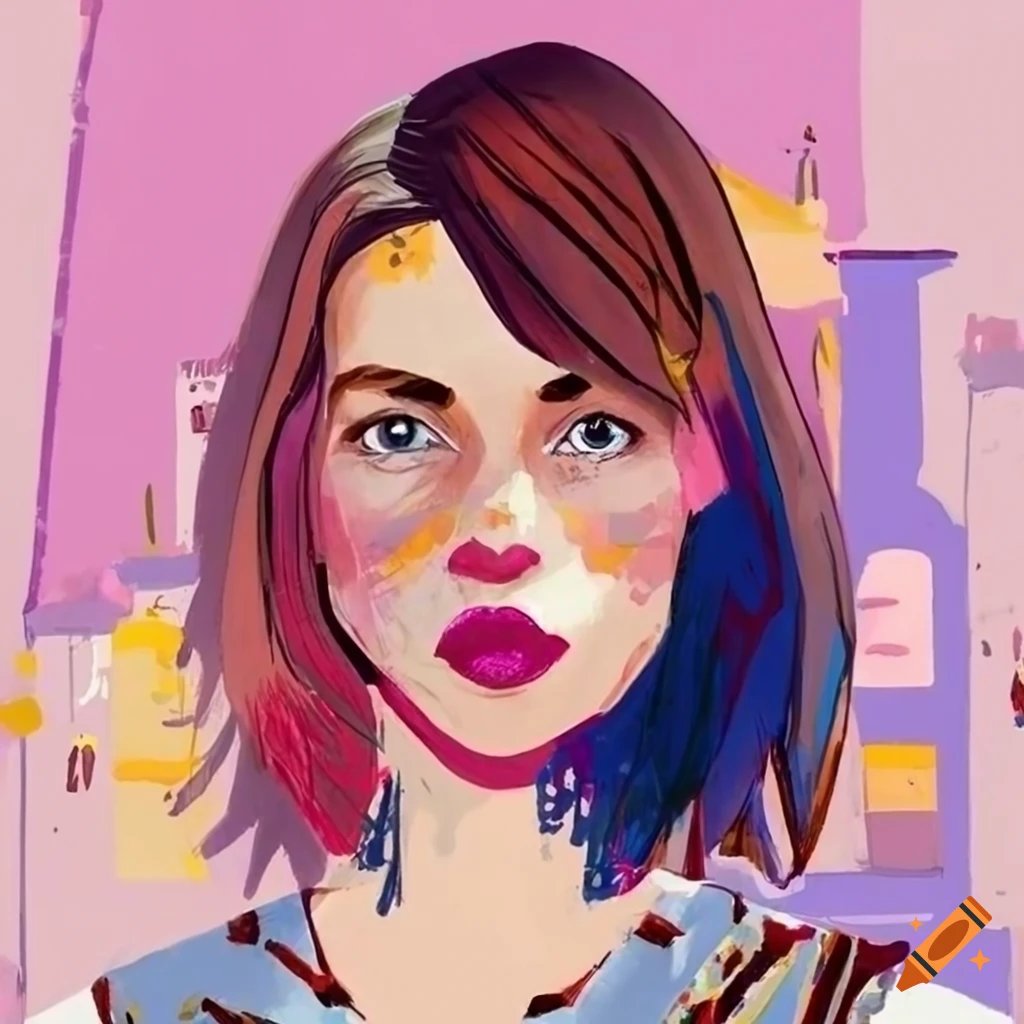 Portrait of a pretty brunette woman in a quaint small town by olivier ...