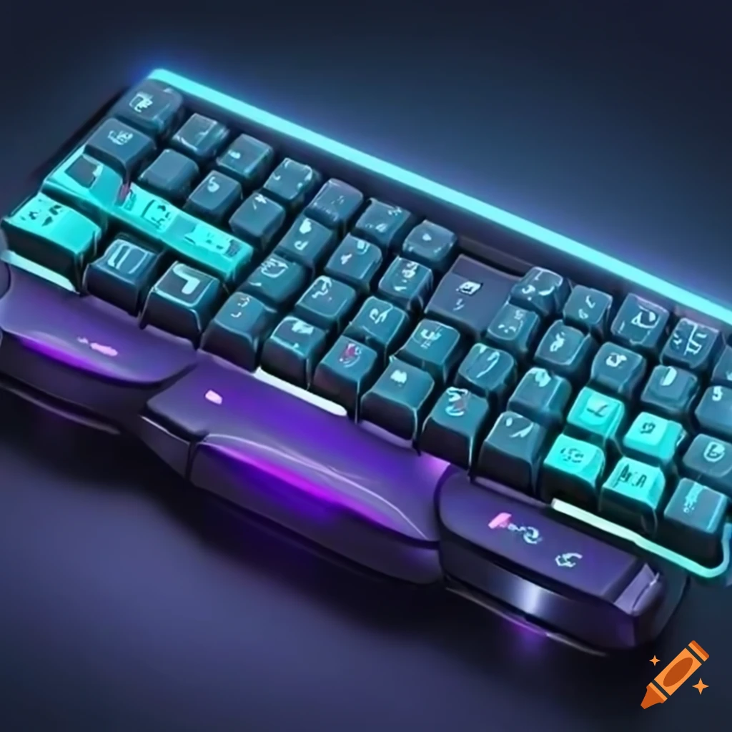 Futuristic keyboard on Craiyon