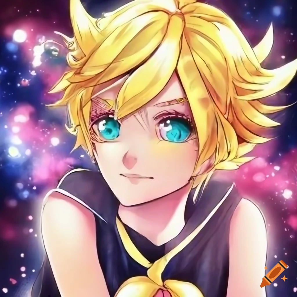 Kagamine Len in Sailor Moon style manga art by Naoko Takeuchi on Craiyon