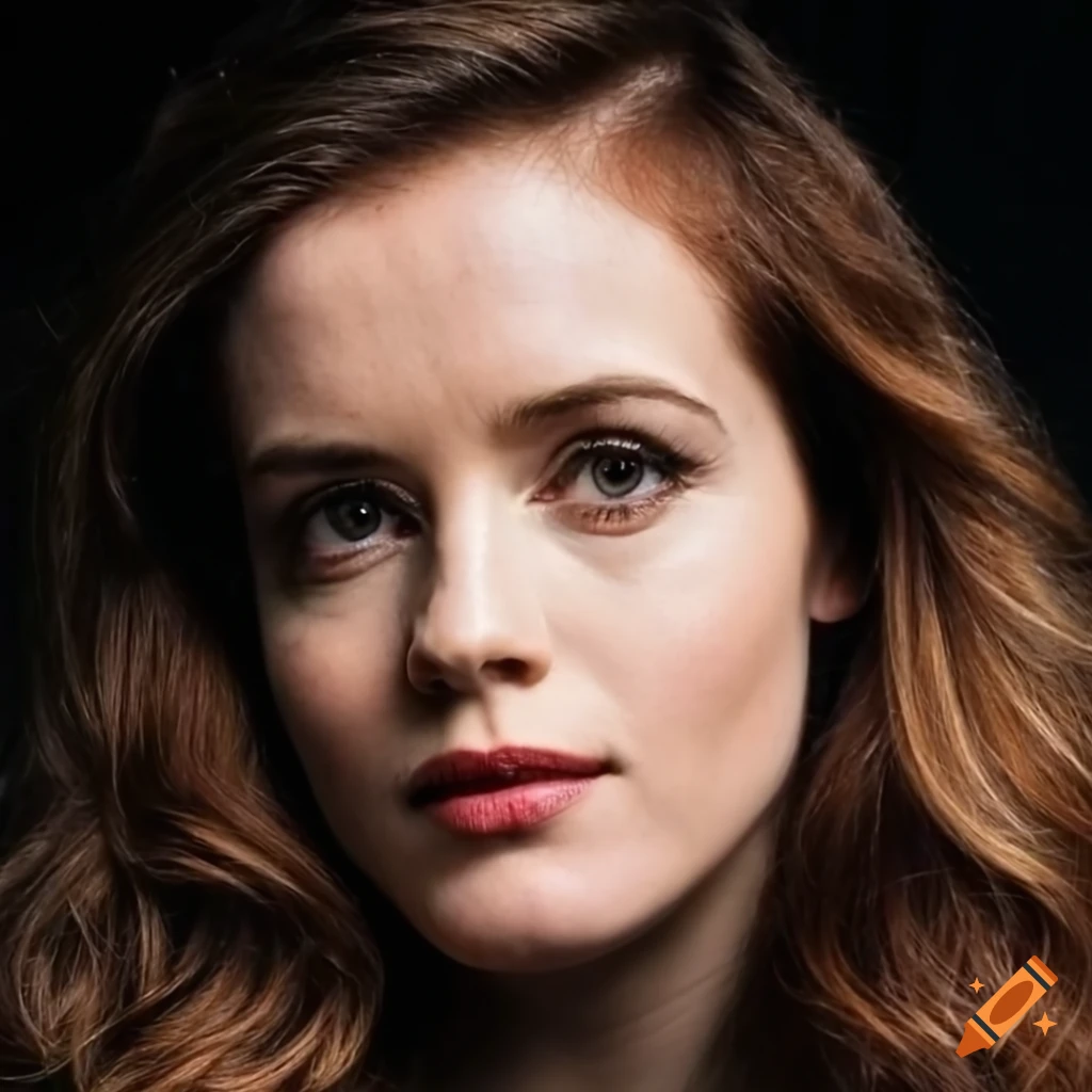 Close-up shot showcasing intricate skin and hair texture of a stunning ...