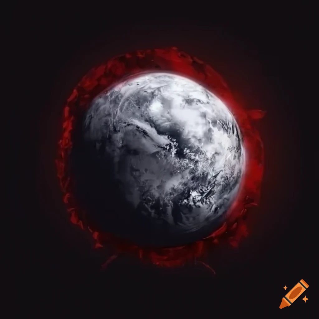 Destroyed planet with a white logo on Craiyon