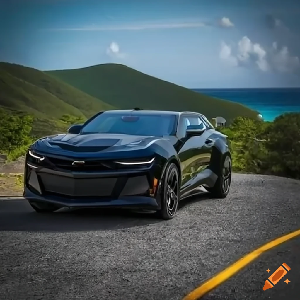 Sleek black 2022 Chevrolet Camaro 1LE racing past Buck Island in US ...