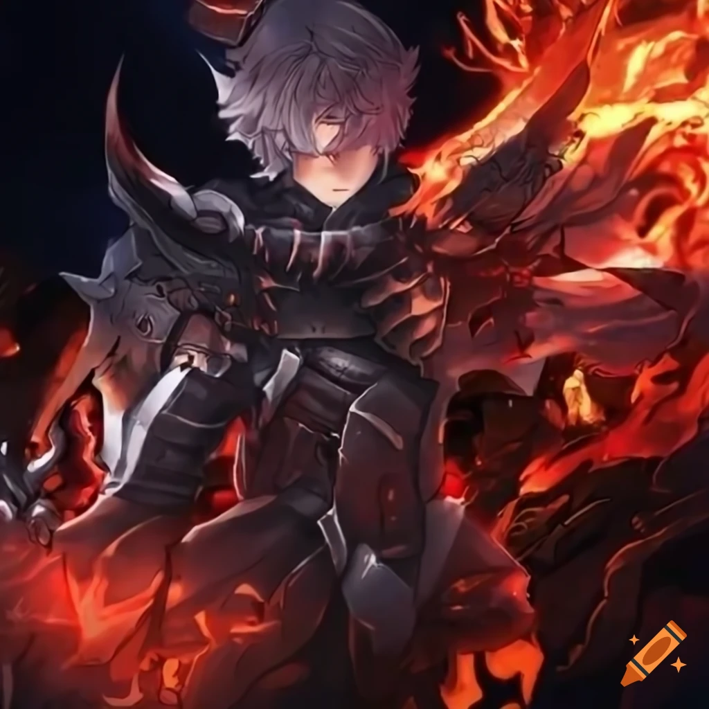 Anime knight in heavy armor wielding an axe in grandblue on Craiyon