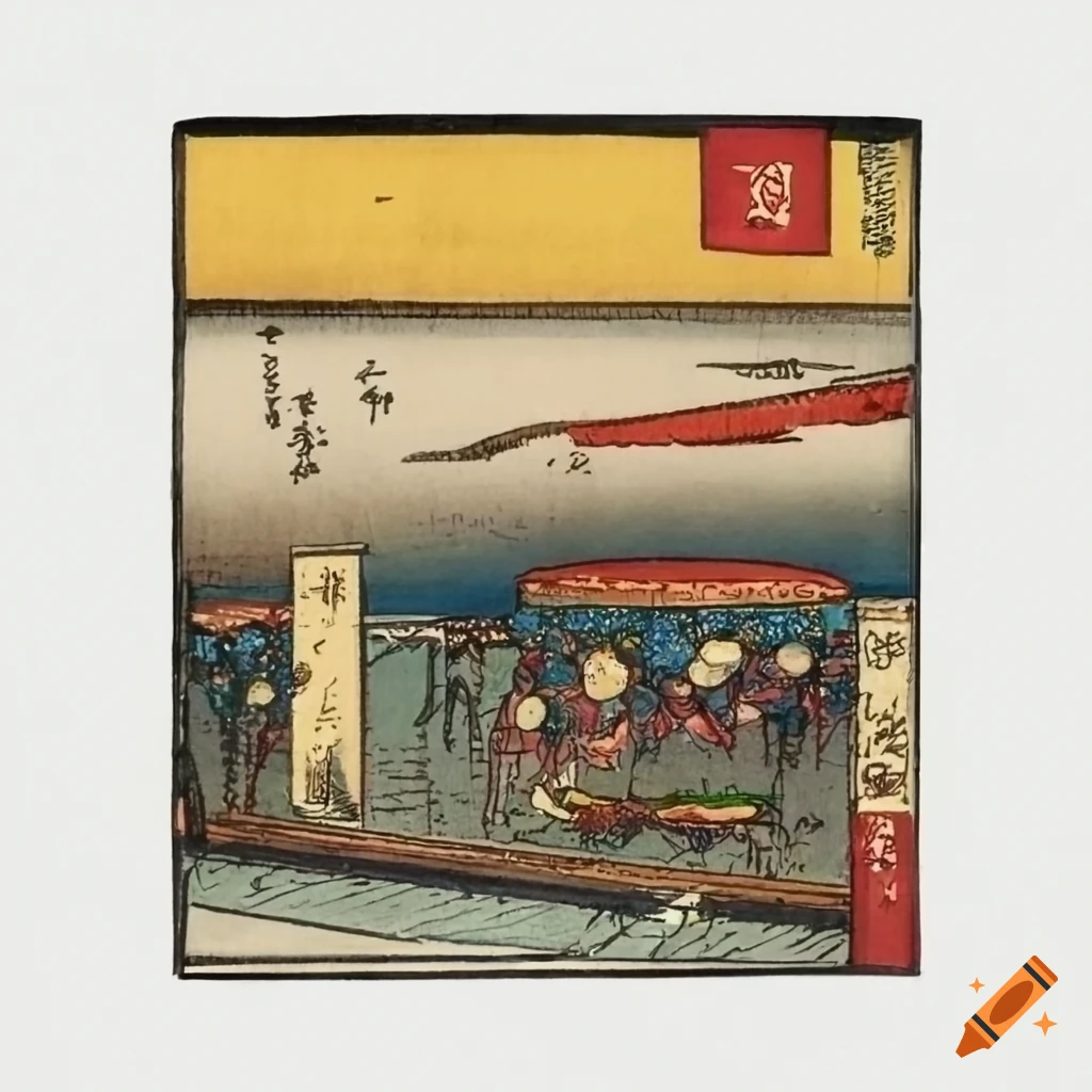 Grunge opium cheeseburger album cover art drawn by Hiroshige on Craiyon