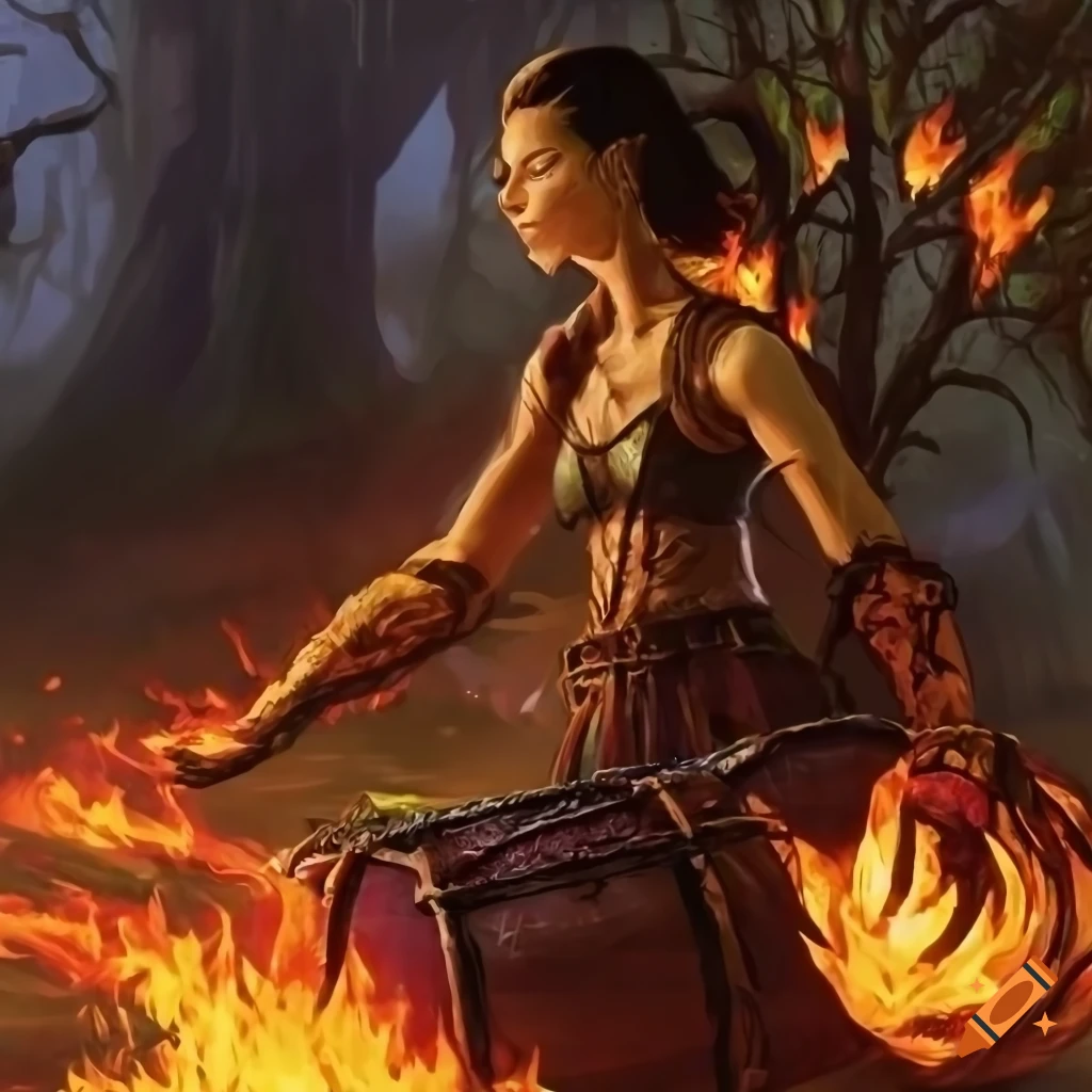 Fire War drums in a rain forest setting with magical item from Magic ...