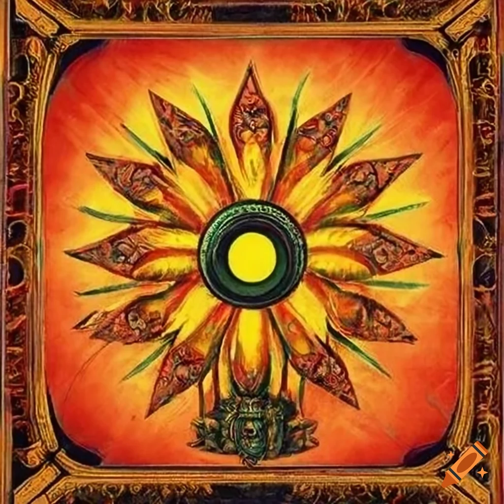 Tarot card depicting the sun in a Renaissance art style on Craiyon
