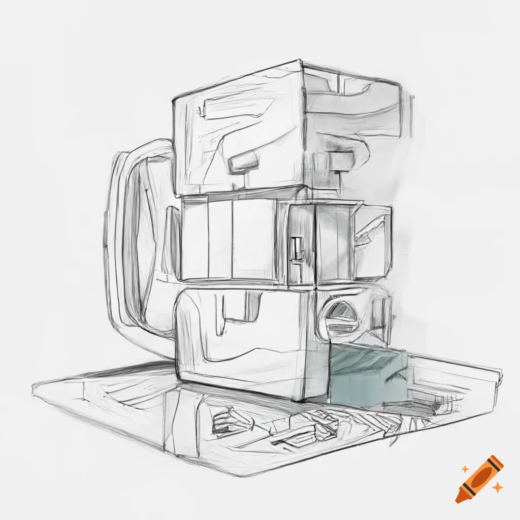 Concept layout drawing for a new device combining 3D video games from ...