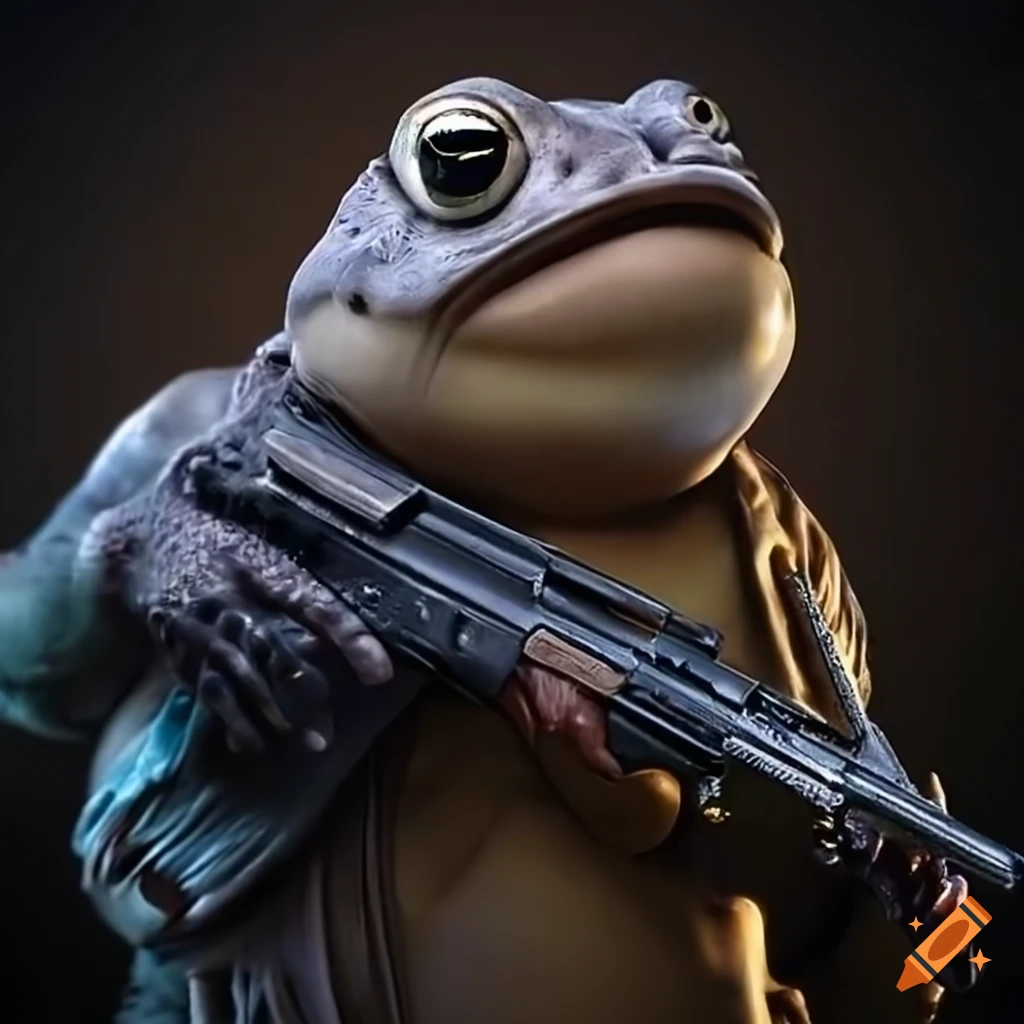 Realistic space toad with guns on Craiyon