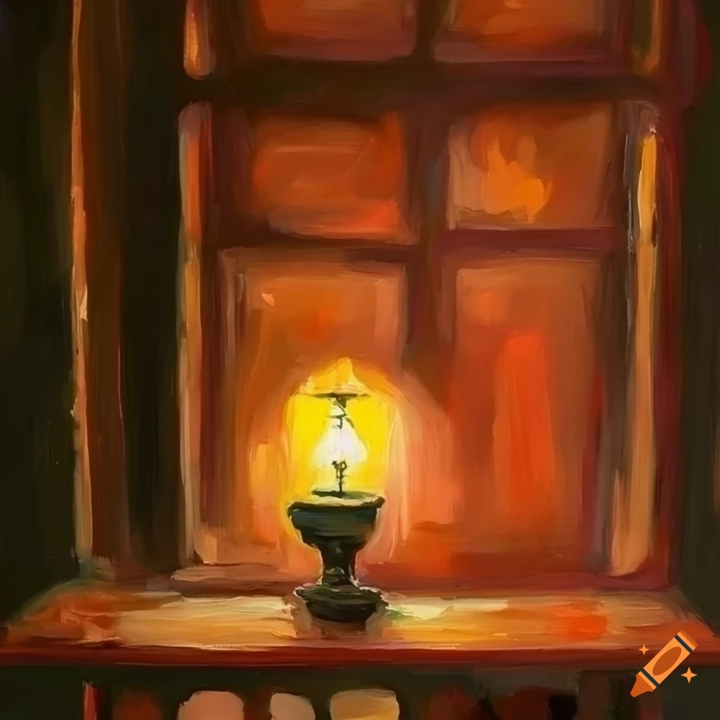 Porchlight oil painting on Craiyon