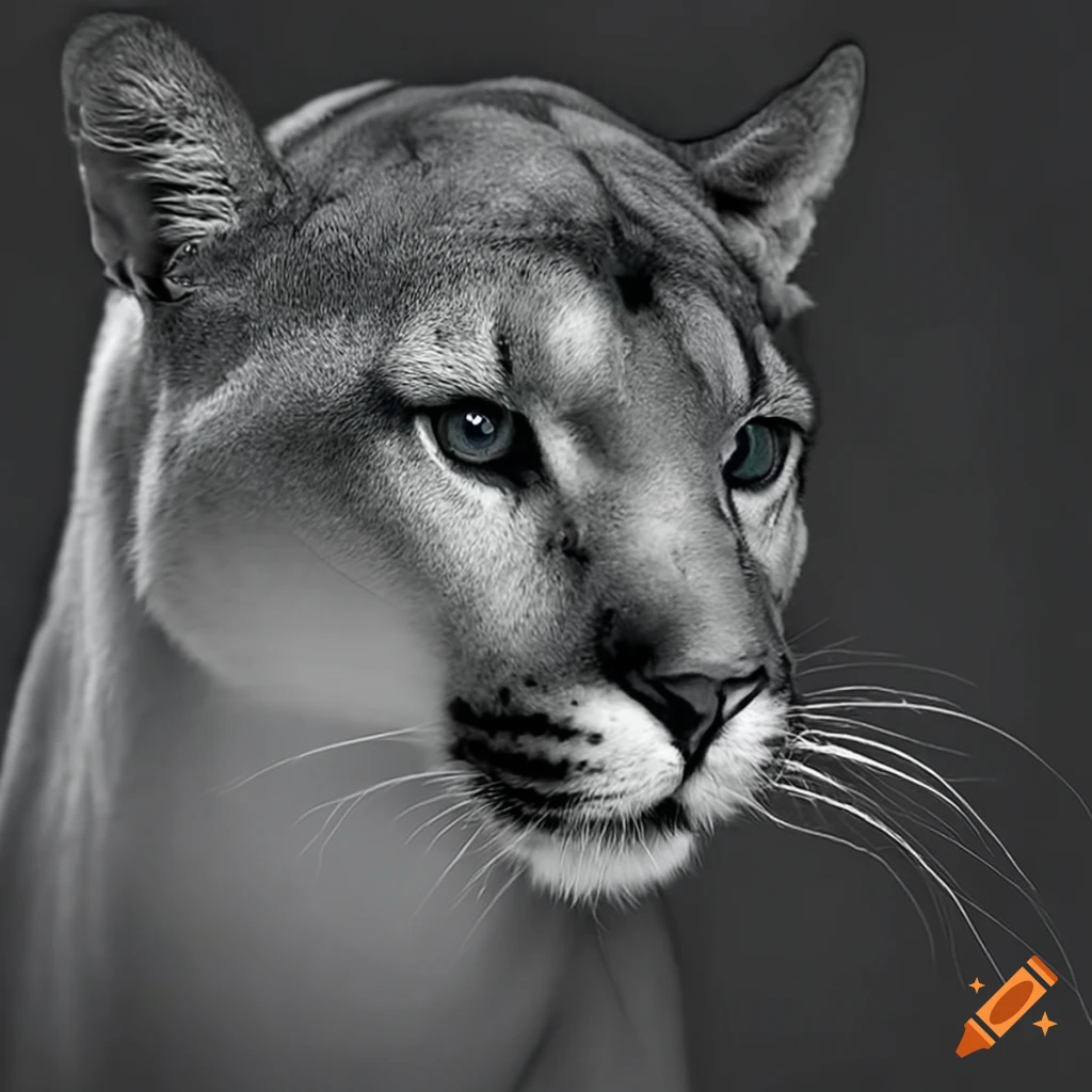 Puma en blanco y negro on Craiyon