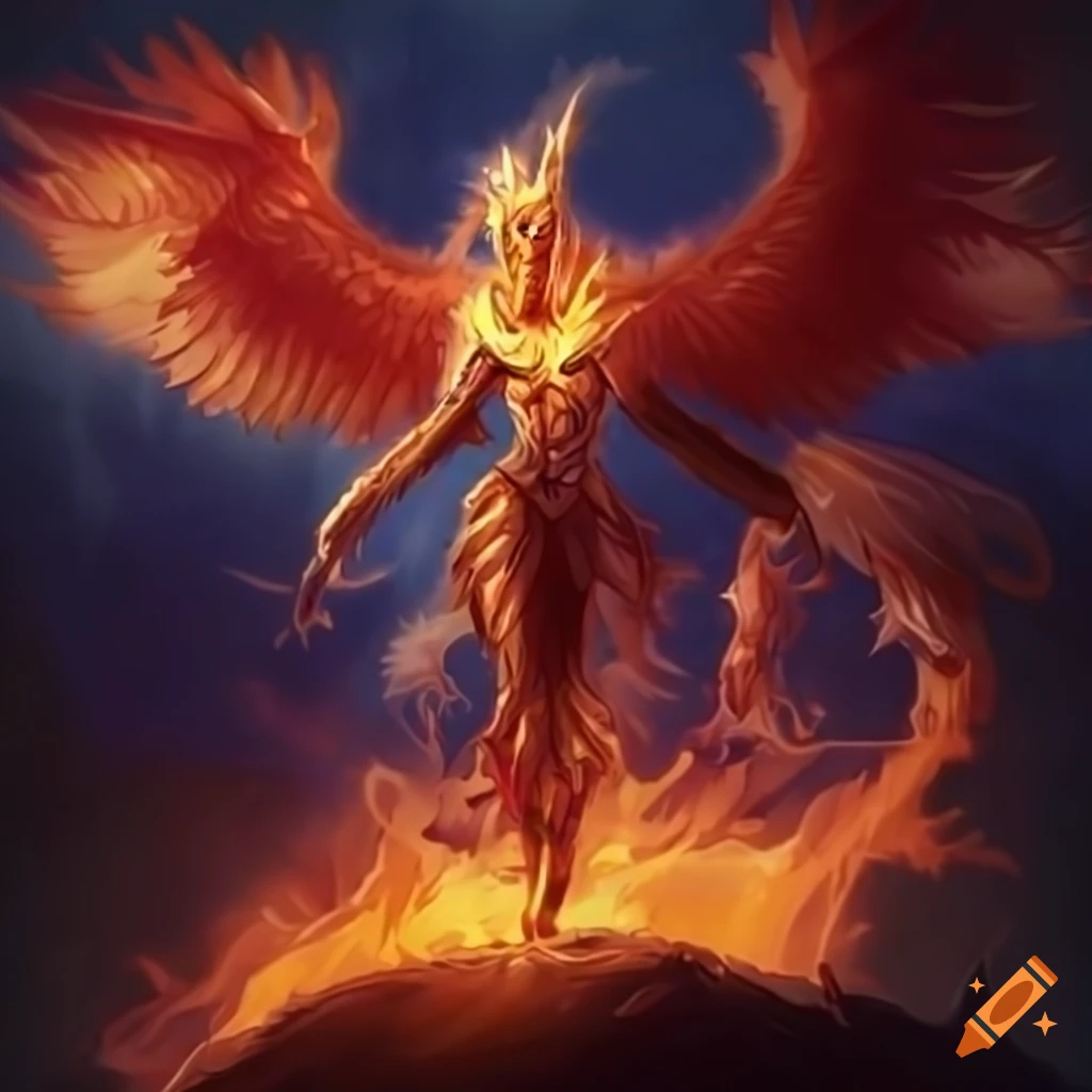 Phoenix unit in a fantasy class of druid or shapeshifter on Craiyon