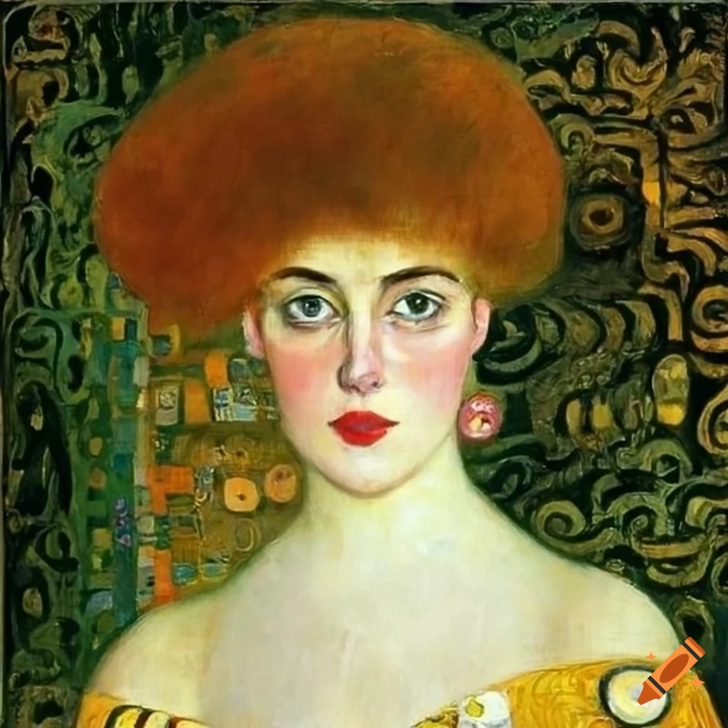 Portrait of a woman inspired by gustav klimt on Craiyon