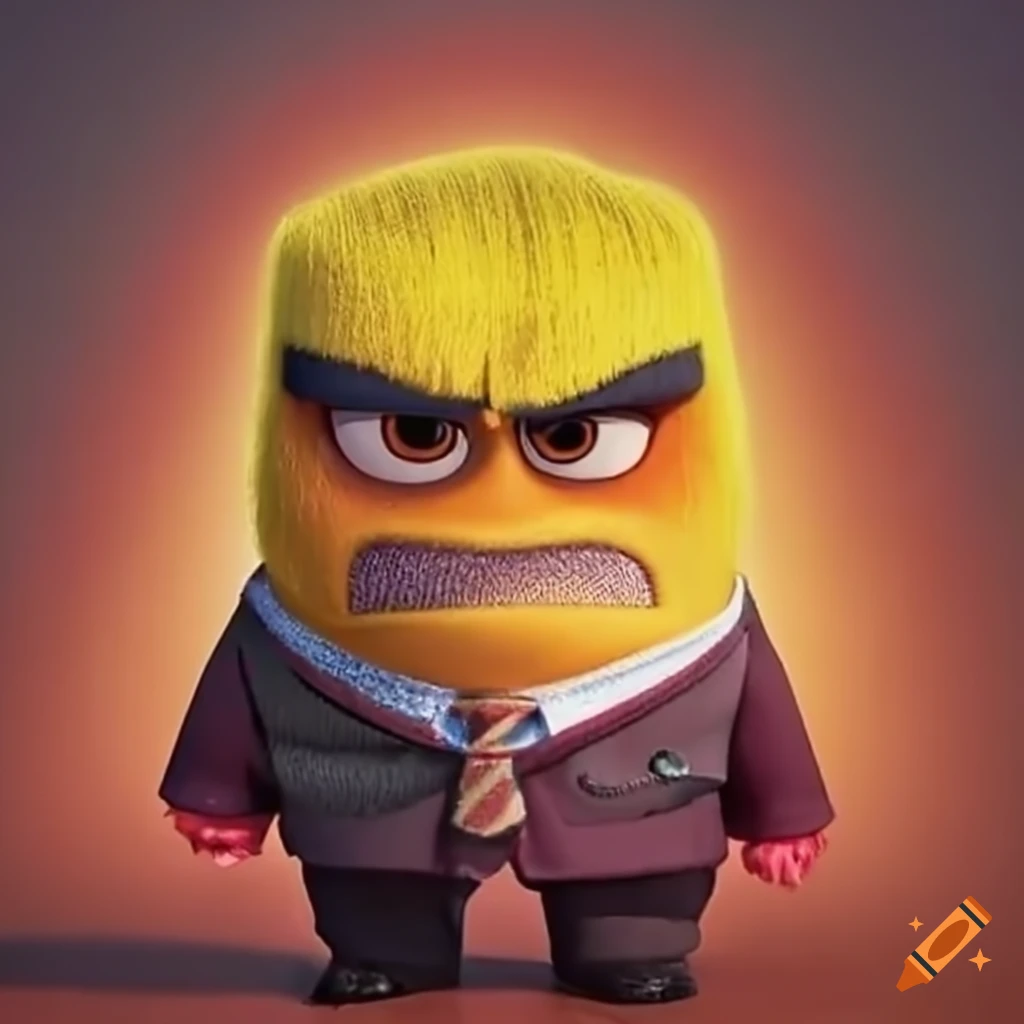 Animated character from Inside Out representing Anger with fiery yellow ...