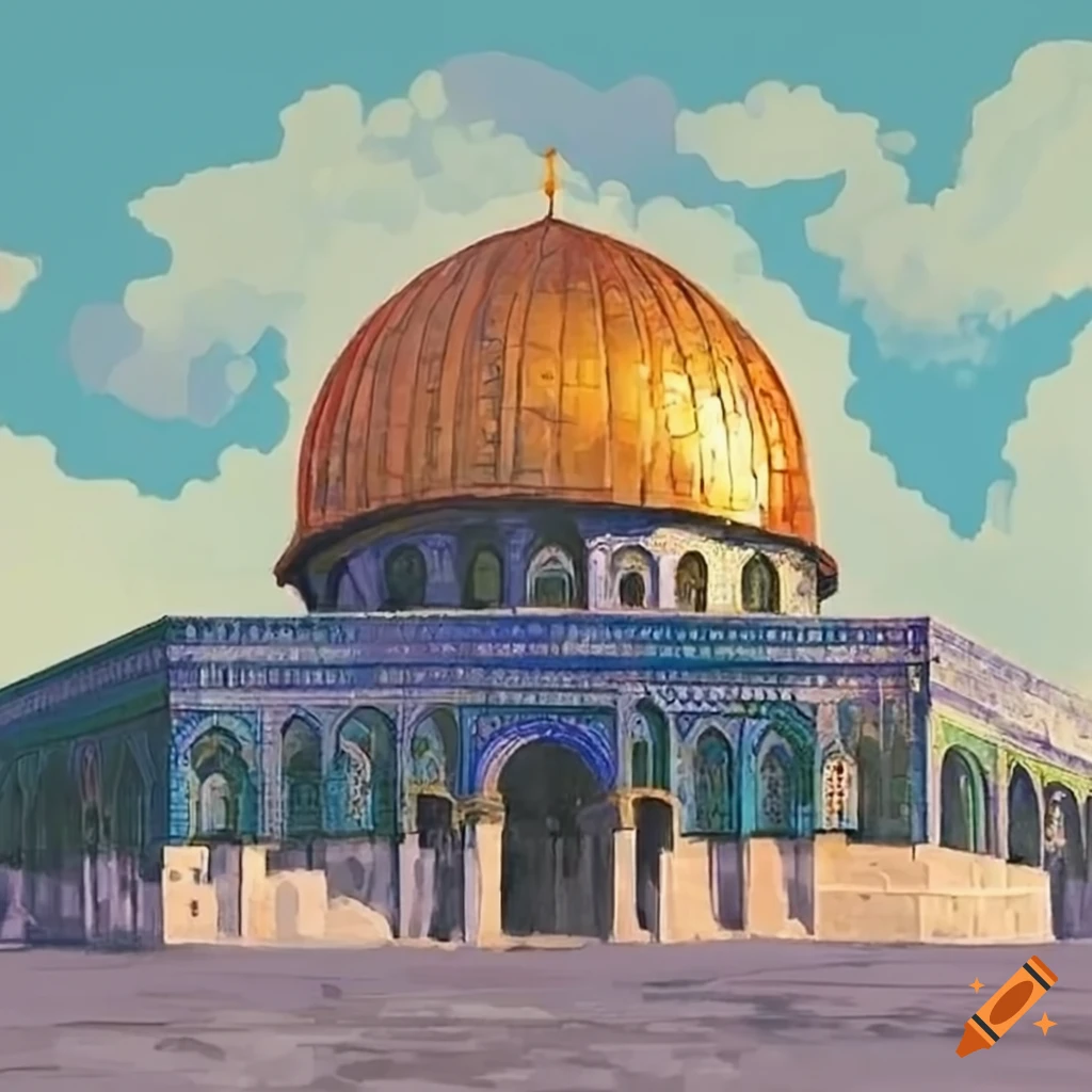 Drawing of masjid al aqsa in jerusalem on Craiyon