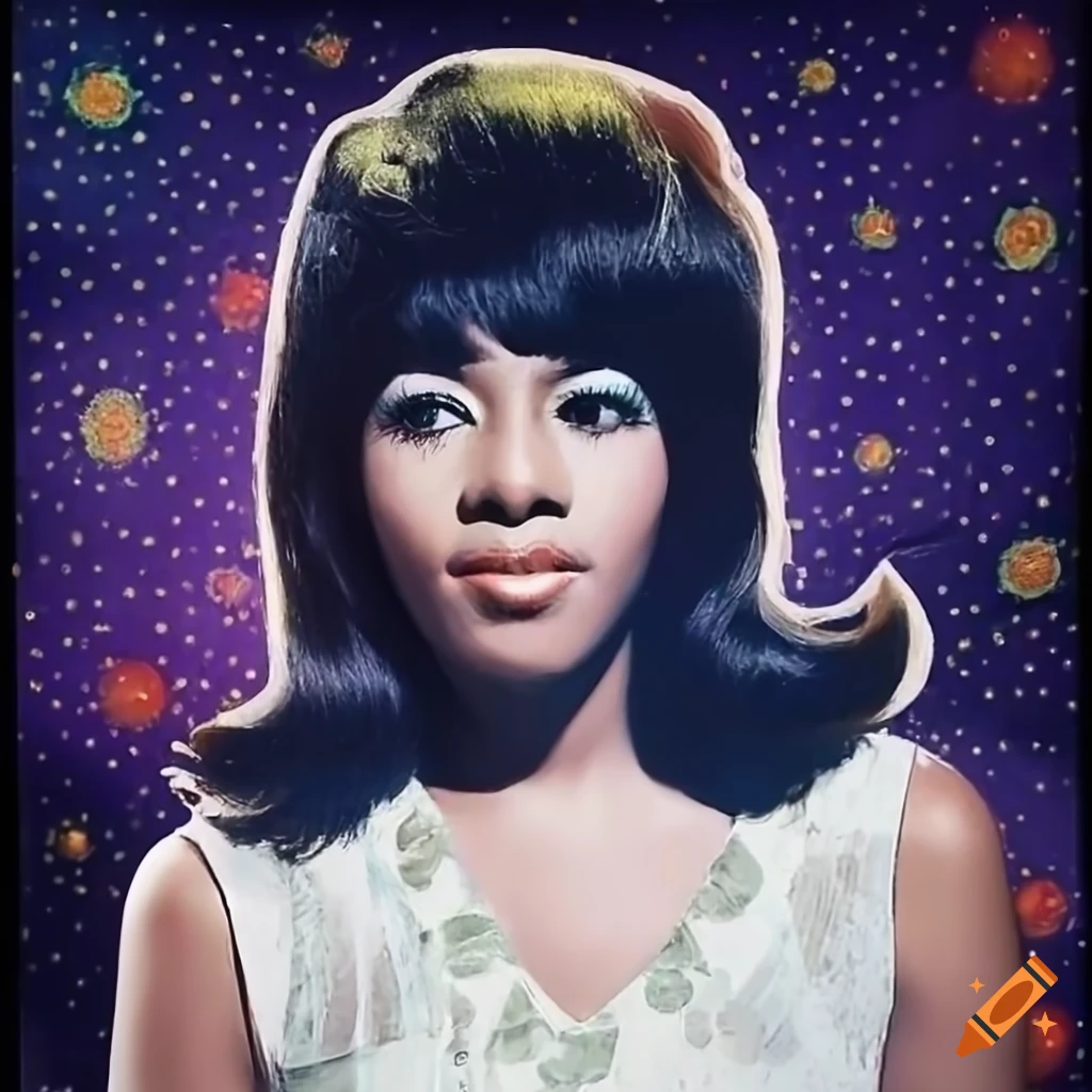 Estelle bennett from the ronettes in 60s pop art style with vibrant ...
