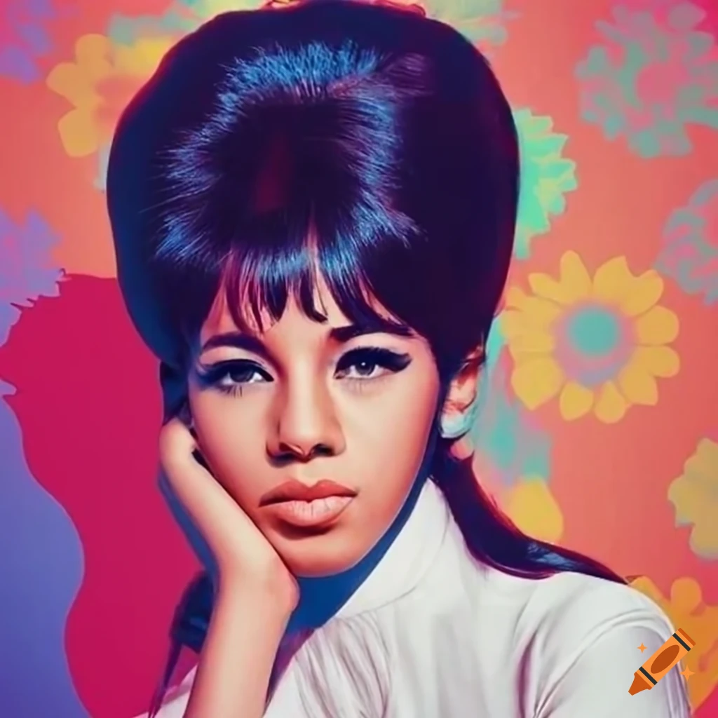 Estelle bennett from the ronettes in 60s style with vibrant pop art ...