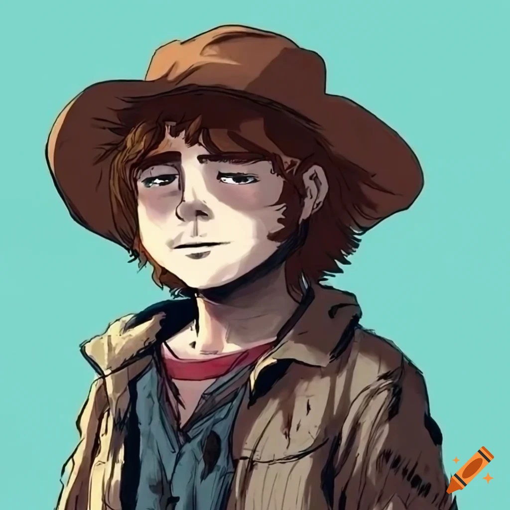 Comic drawing of carl grimes from the walking dead on Craiyon