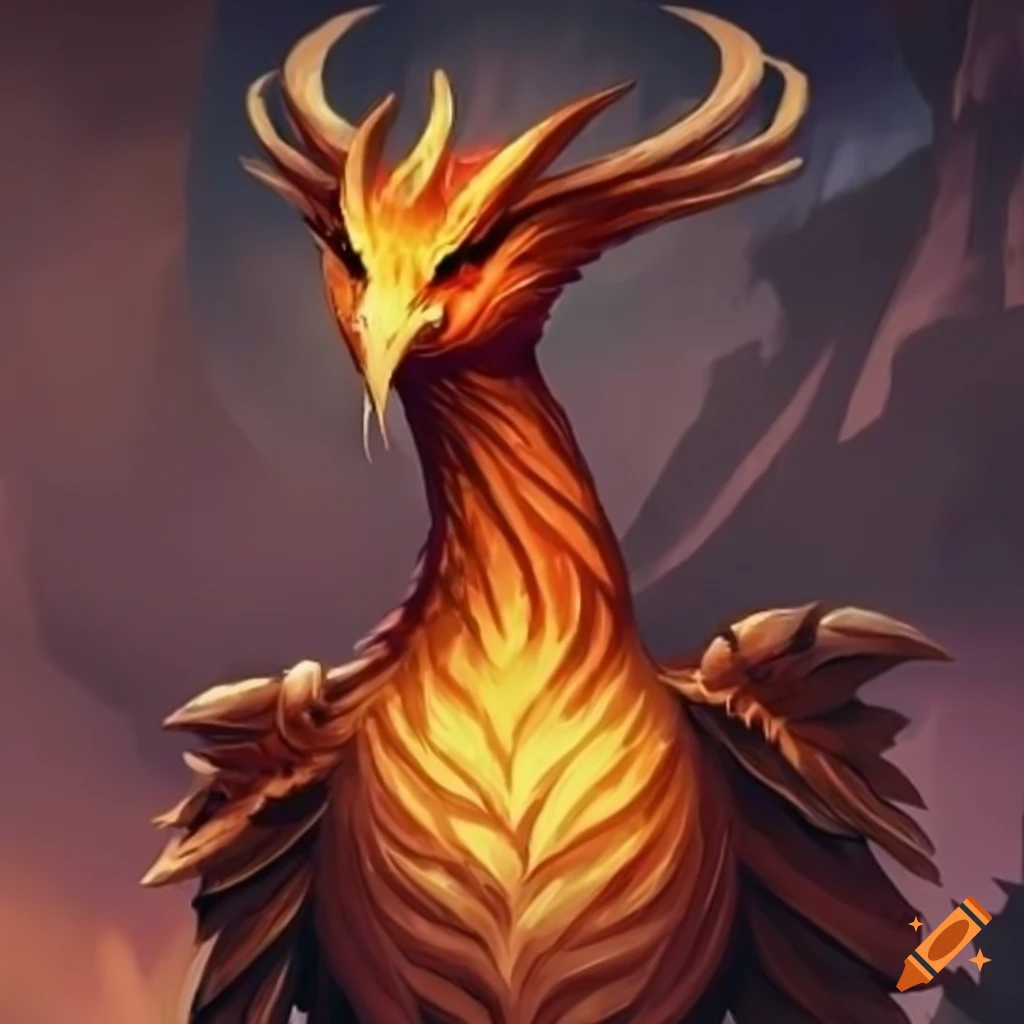 Phoenix unit in a fantasy class of druid or shapeshifter on Craiyon
