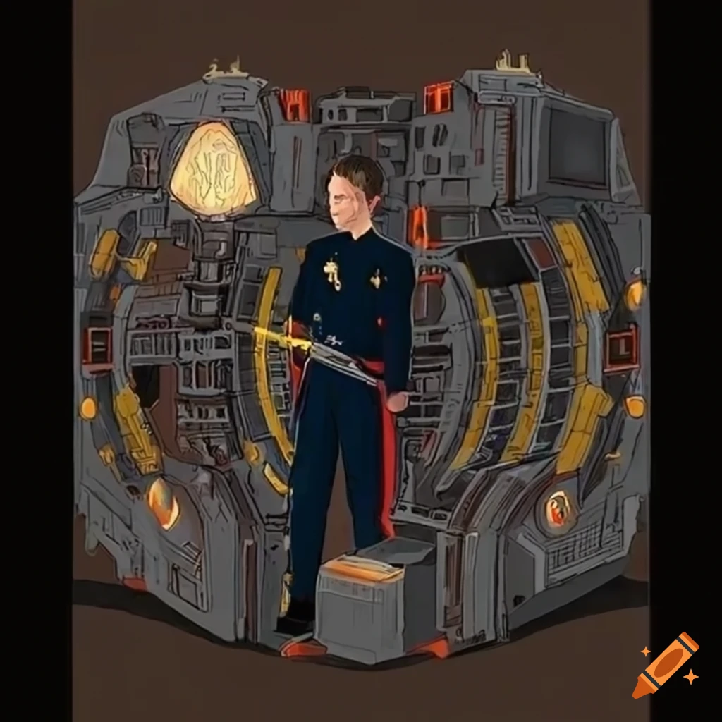 James Spader as Starfleet Captain in a Star Trek Discovery scene on Craiyon