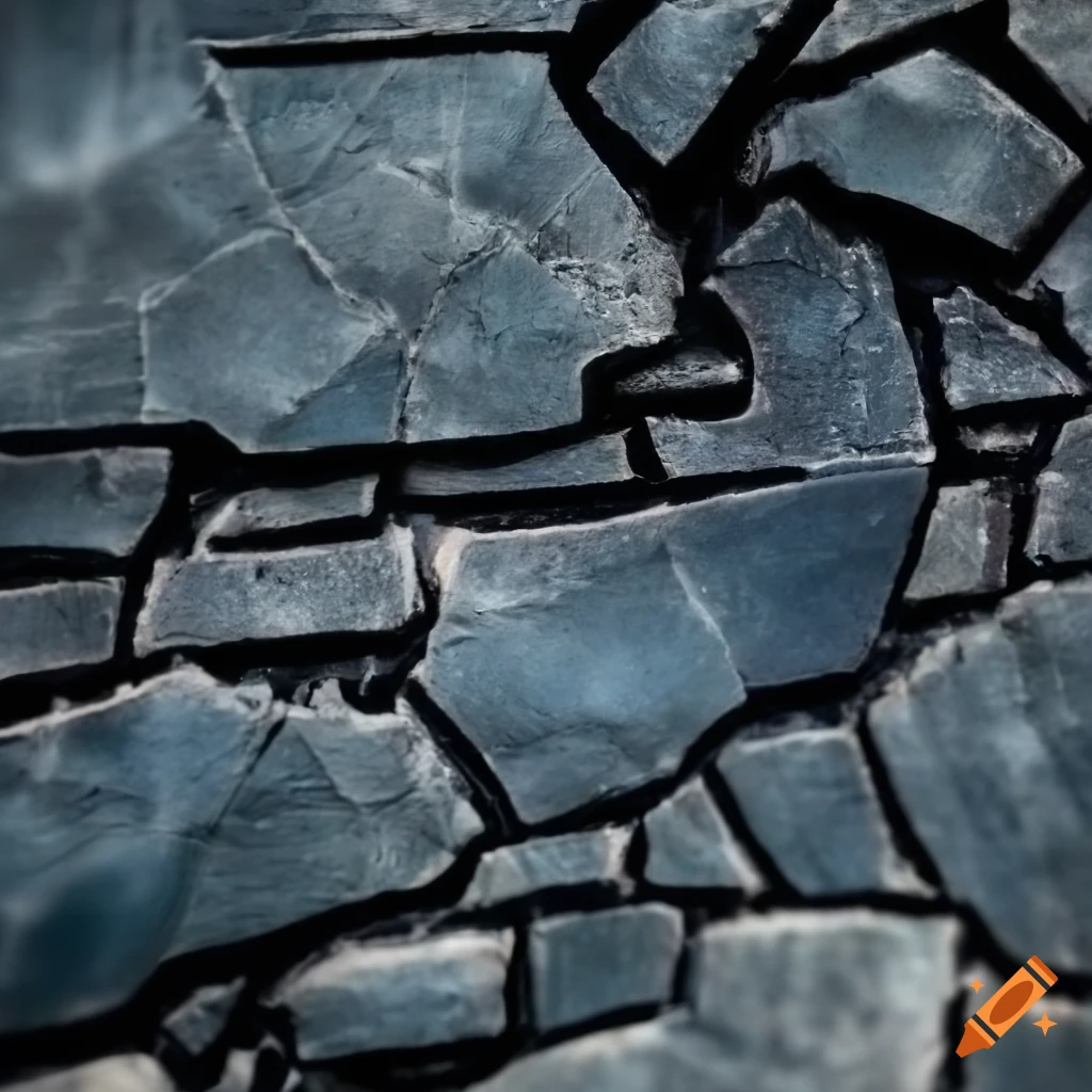 Top-down view of jagged bluestone in high definition on Craiyon