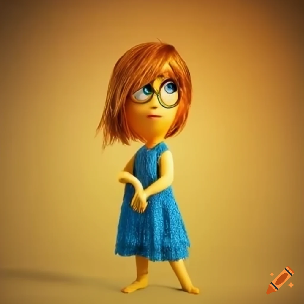 Yellow Joy character from Inside Out movie with fiery eyes and flared ...