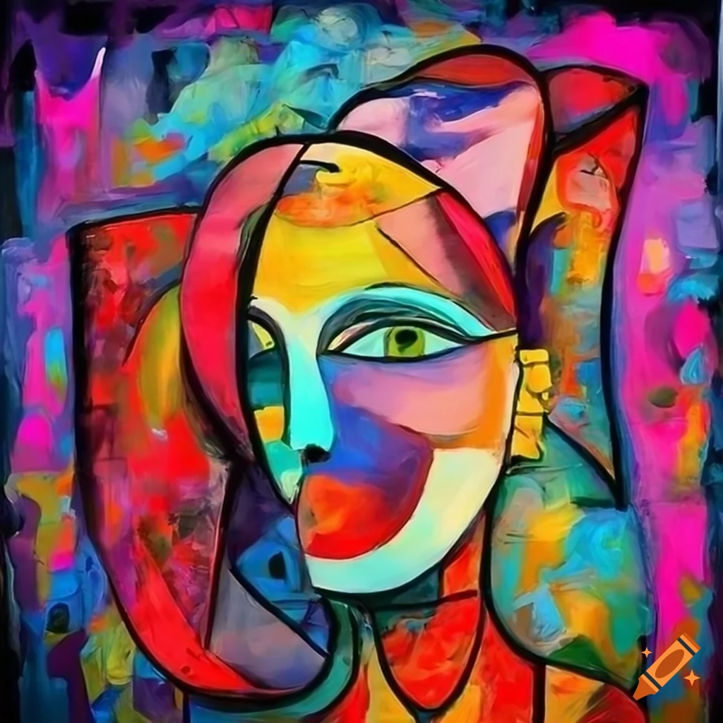 Abstract painting by Picasso with vibrant colors and unique shapes on ...