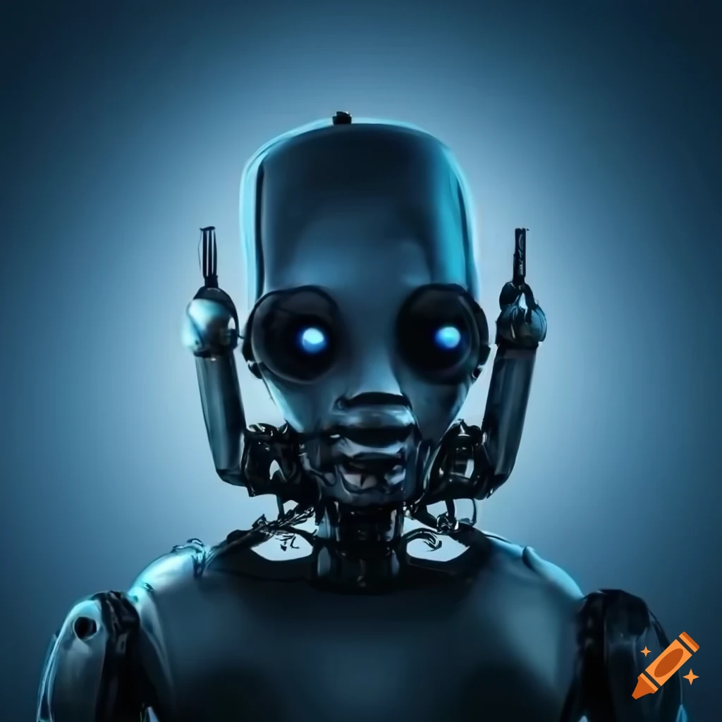 Full-height humanoid robot viewed from the side and front without a ...