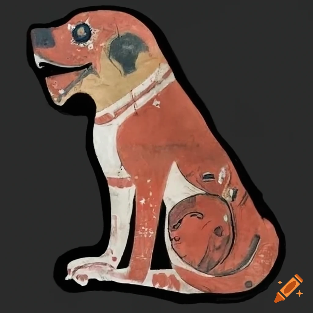 Cave painting of a standing kangal dog on Craiyon