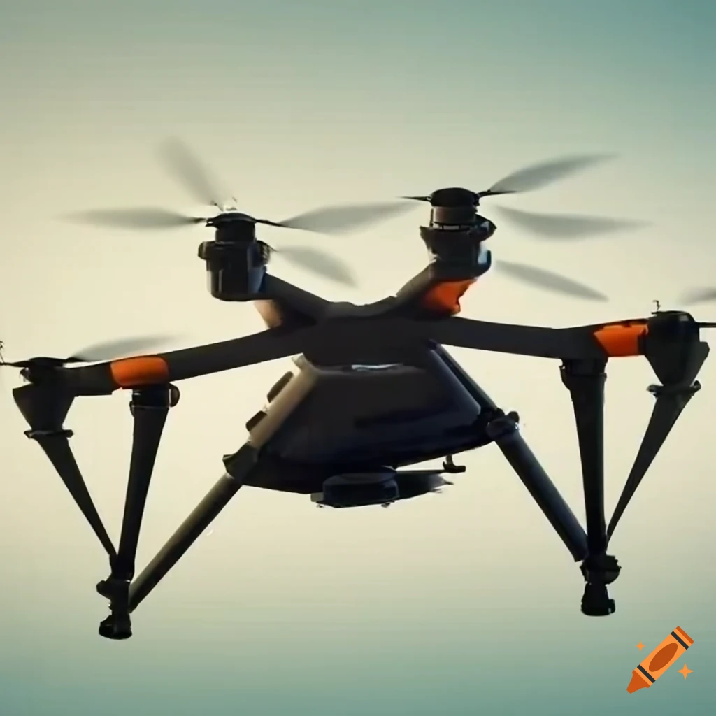 Flying waste management drone with autonomous operation and waste collection mechanism on Craiyon