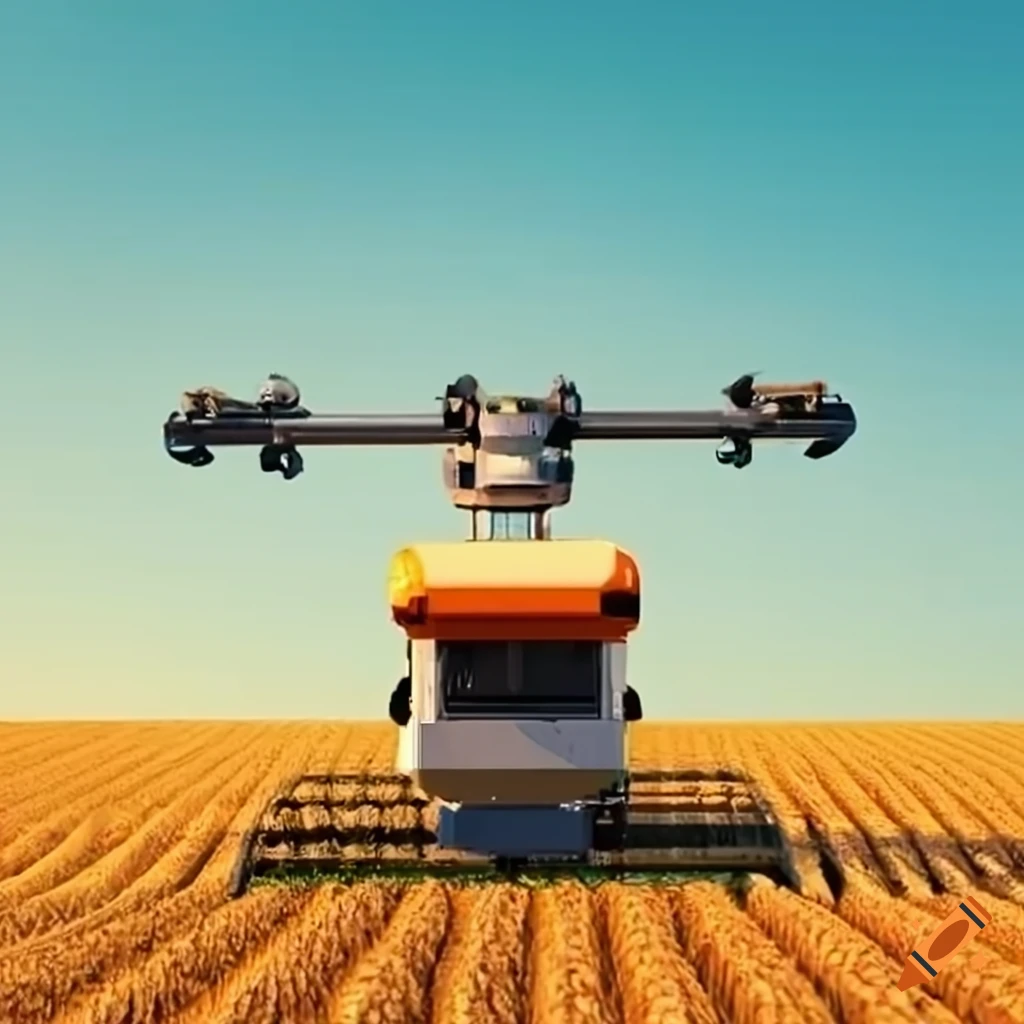 Advanced robotic harvesters in an agricultural field picking fruits and ...