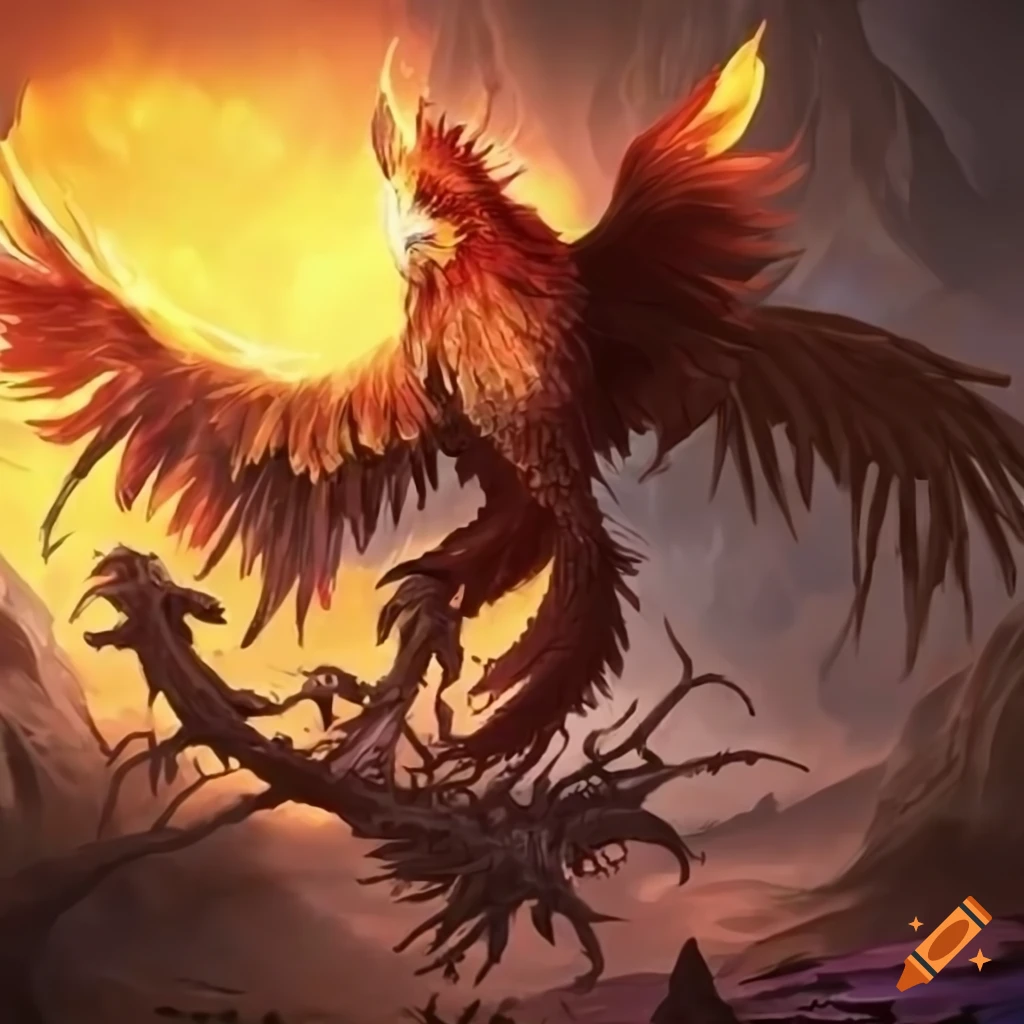 Phoenix unit belonging to the druid or shapeshifter class on Craiyon