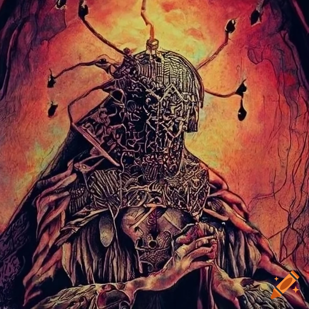 Intricate ink drawing of the fool archetype inspired by zdzisław ...