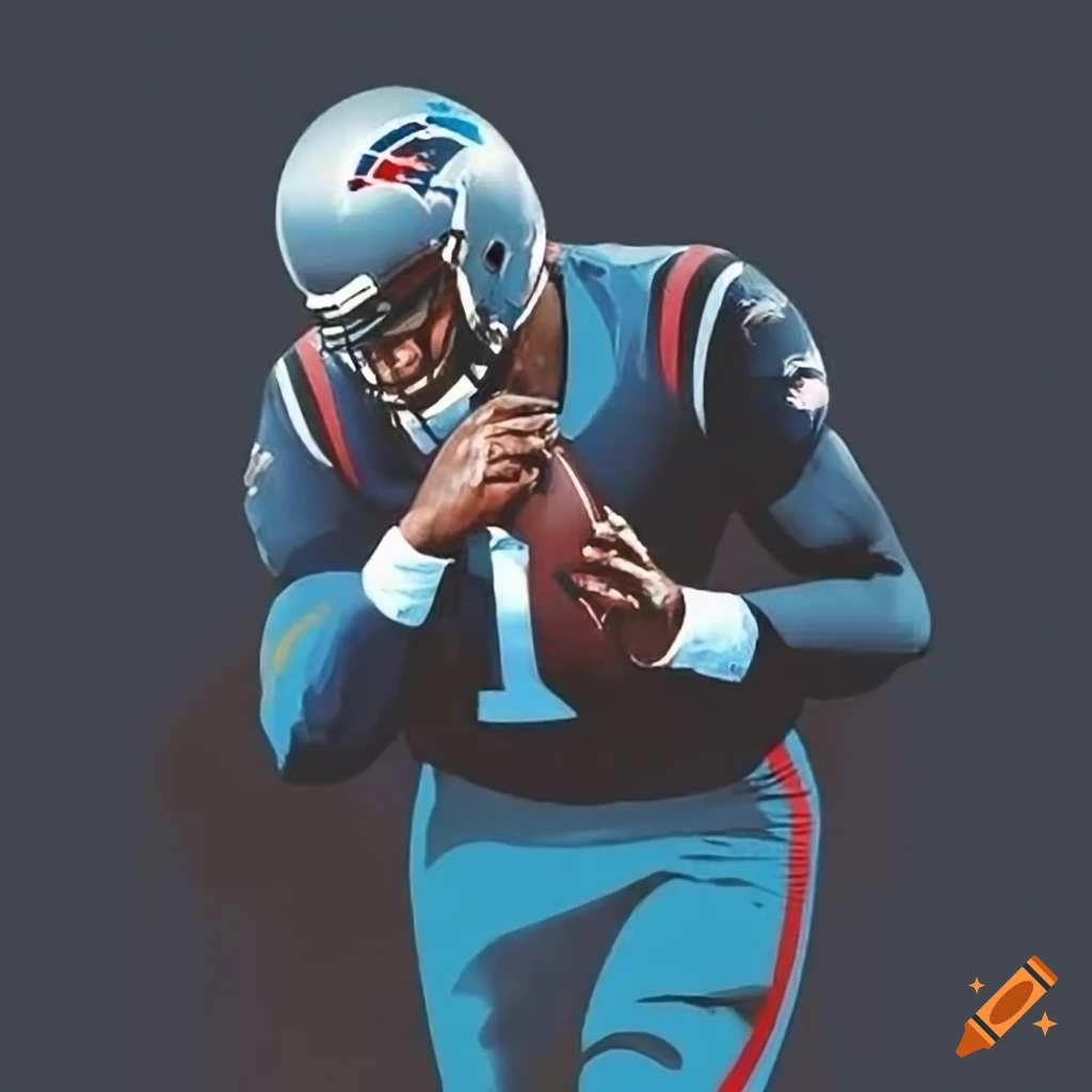 Laughing American prankster 'Cam Newton' in sky blue and black attire ...