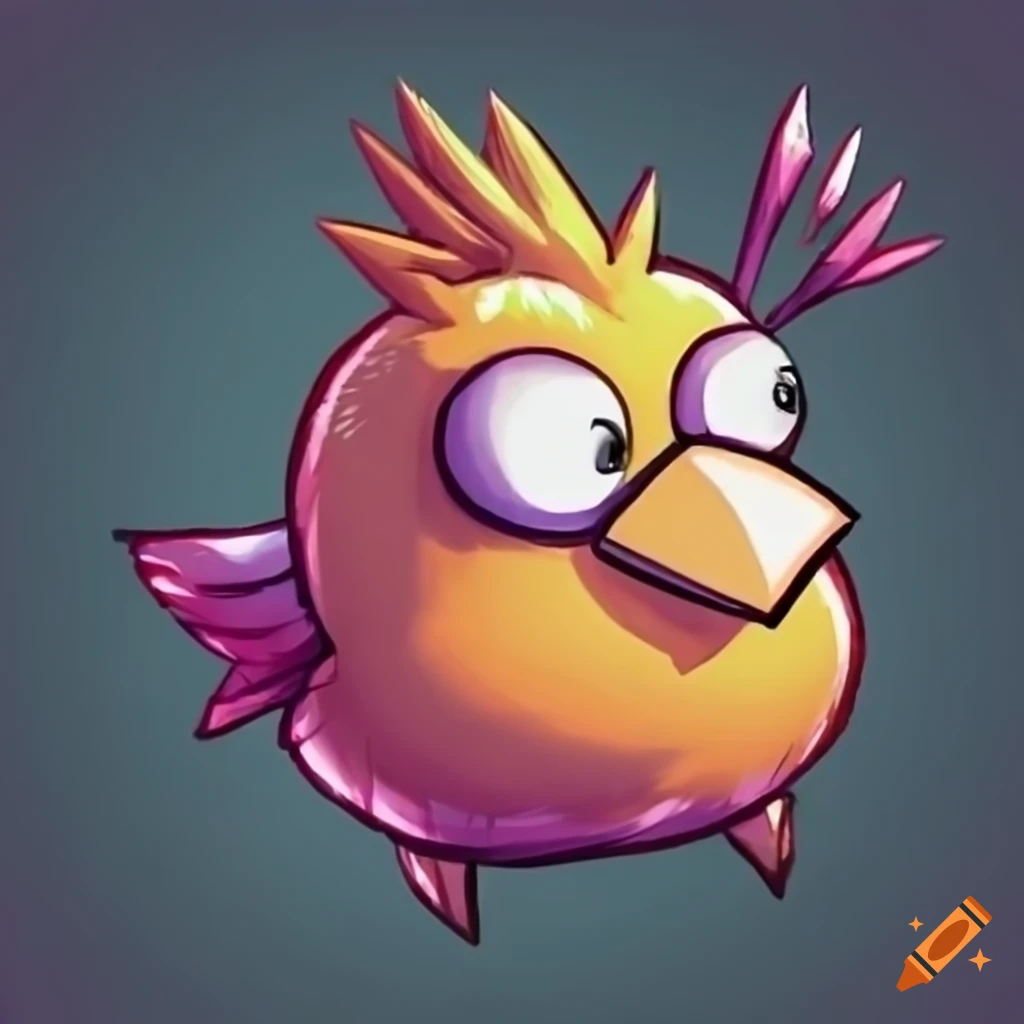 2D cartoon bird character for a game similar to Flappy Bird on Craiyon
