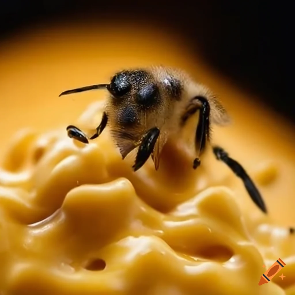 Macaroni cheese with bees instead of macaroni on Craiyon